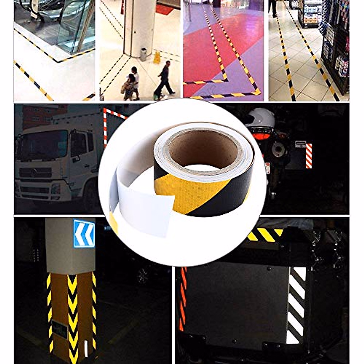 Homend 2" X 30 Feet Reflective Hazard Caution Stripe Tape Yellow And Black Waterproof (2" X 30 Feet)