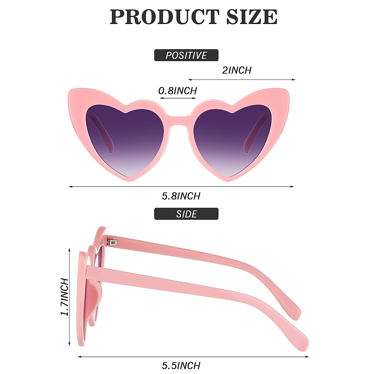 Flutesan 15 Pairs Heart Sunglasses Bachelorette Sunglasses Heart Shaped Sunglasses Bachelorette Party Supplies for Women(Pink, White)