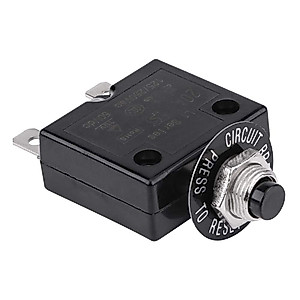 Aramox 5 A / 8 A / 10 A / 15 A / 18 A / 20 A / 30 A Thermal Switch Reset, Current Overload Device Circuit Breaker Manual Reset Circuit Breaker Overcurrent Protector(20A)