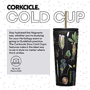 Corkcicle x Warner Brothers Harry Potter Herbology Cold Cup Insulated Tumbler with Lid and Straw, 24 oz – Water Bottle Keeps Drinks Cold 12hrs, Hot 5hrs – Cupholder Friendly, Flexible Sipping Lid