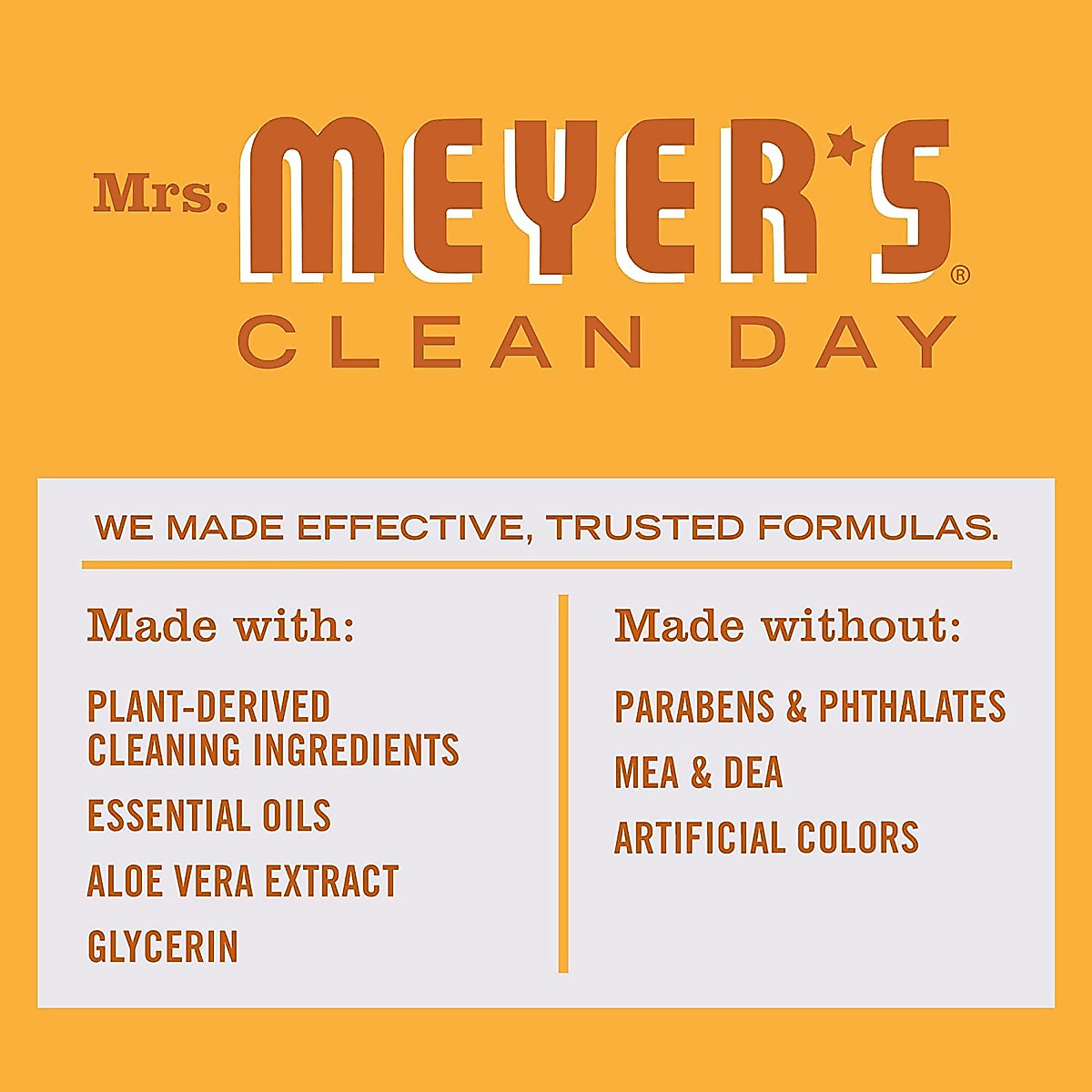 Mrs. Meyer’s 17430 Clean Day Orange Clove Liquid Dish Soap