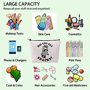 Meeko Raccoon Did You Say Snacks Makeup Bag - Magic Kingdom Gift for Raccoon Lovers - Funny Zipper Pouch