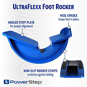 PowerStep UltraFlexx Foot Rocker, Foot and Calf Stretching, Pain Relief for Plantar Fasciitis, Achilles Tendonitis, Shin Splints, Increased Flexibility & Strength