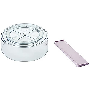 Rosanna Pansino x iDesign Recycled Plastic Divided Lazy Susan Turntable with Lid, Clear Bin/Lavender Sprinkles Divider, 10” D x 3.69” H