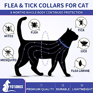 4 Pack Flea Collar for Cats, 32 Months Flea and Tick Prevention for Cats, Waterproof Cat Flea Collar, Natural Cat Flea and Tick Treatment, Adjustable Flea and Tick Collar for Cats Kittens(Blue&Pink)
