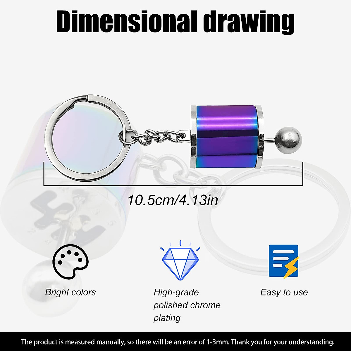 Mini Six Speed Manual Transmission Shift Lever Keyring Creative Auto Part Model Key Chain Ring Keyrings Keyfob (Colorful)