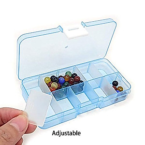 4 Pcs 10 Grids 5 Inch x 2.5 Inch Adjustable Small Removable Clear Plastic Jewelry Organizer Divider Storage Box Jewelry Earring Tool Containers (4pack(10-Grid))