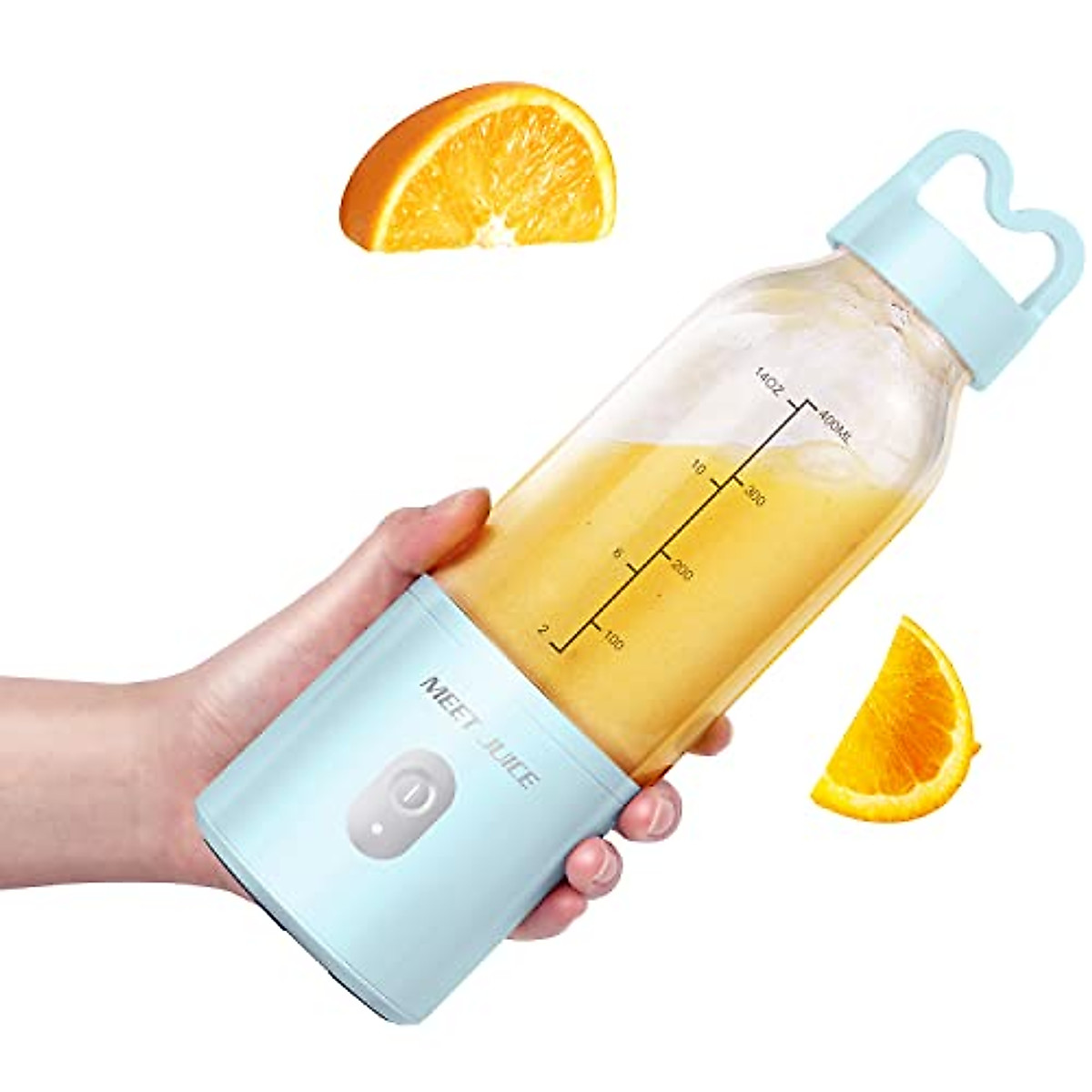 MEET JUICE Portable Personal Size Blender Mini Blender Large Capacity with 6 Blade Wireless Blender Making Shakes and Smoothies