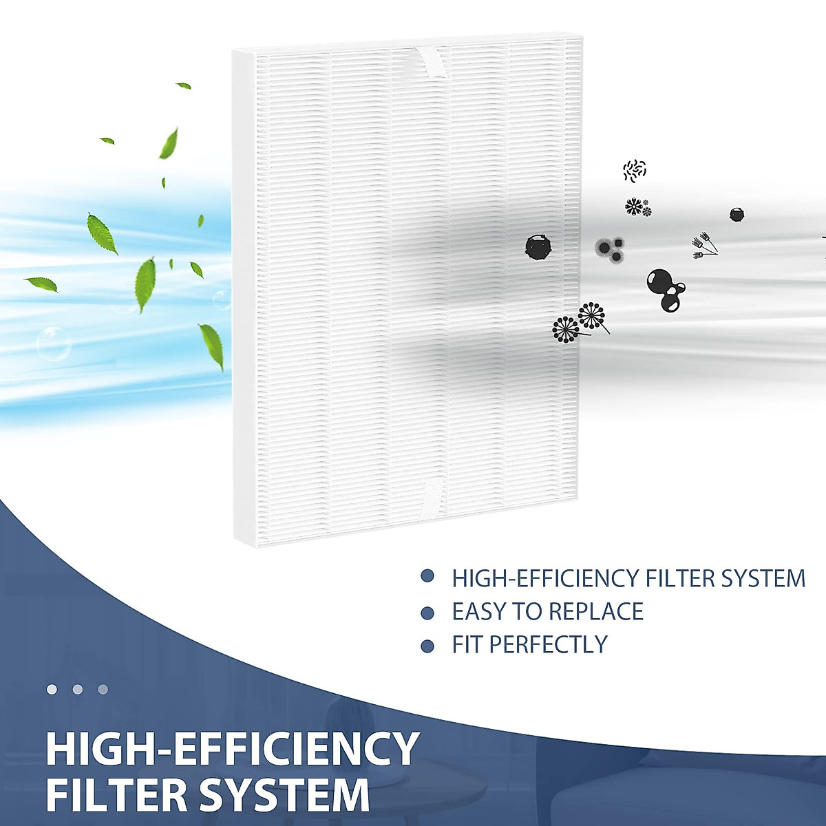 Mchillnet 2 Pack C545 Replacement HEPA Filters Compatible with Winix C545 Air Cleaner Purifier, Ture HEPA Filter S, Part number 1712-0096-00, 4 True HEPA Filters