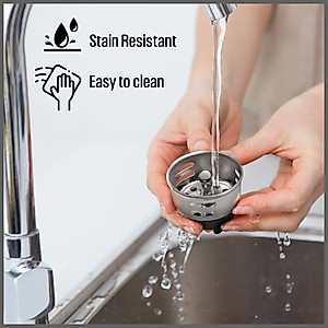 Highcraft 97733-2 Stainless Steel Junior Duo Strainer/Stopper (1.5 inch) Replacement Basket for Bar and Prep Sinks Drains Pack of 2