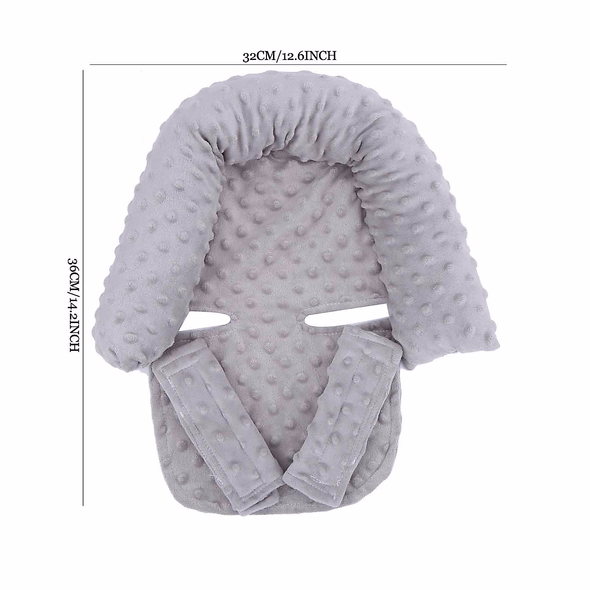 Jiawu Infant Support Pillow, Stroller Cushion, Baby Head Support, for Baby Protecting Child's Head(Grey, Baby headrest)