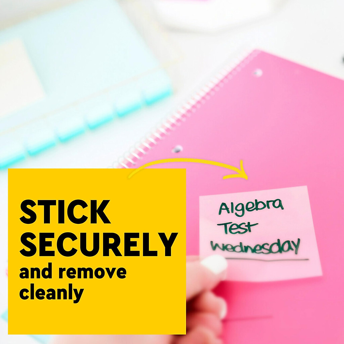 Post-it Transparent Sticky Notes, 3x3 in, 12 Pads/Pack, 36 Sheets/Pad, Sticks Securely and Removes Cleanly