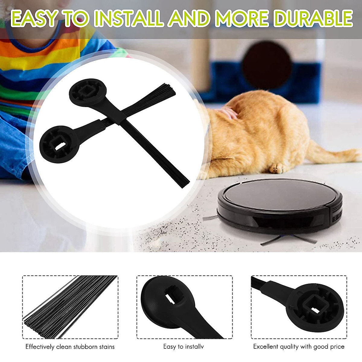 Bopfimer 6 Pack Side Brushes Compatible with Shark Iq Robot R101Ae,Rv1001Ae,Rv1000 Vacuums,Sweeping Robot Accessories