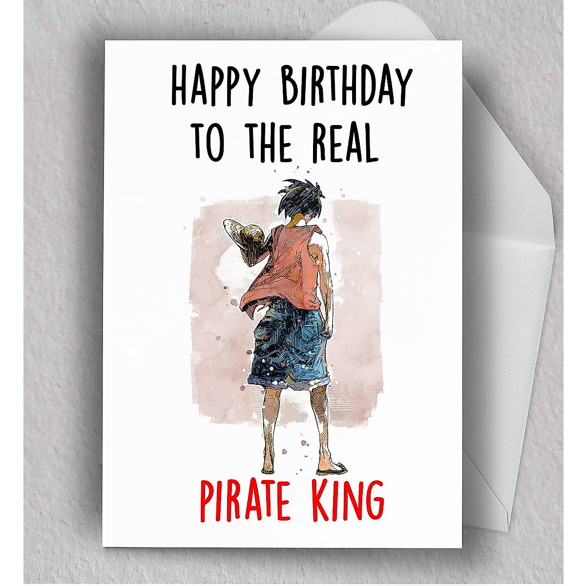 The Real Pirate King Birthday Card | Anime Greeting Card | Anime Gifts | Birthday Gift for Anime Fan | Blank Card