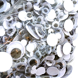Ayedvan 2300 Pieces 5mm -24mm Black Wiggle Googly Eyes with Self-Adhesive，It Can Be Used for Decoration and Pranks