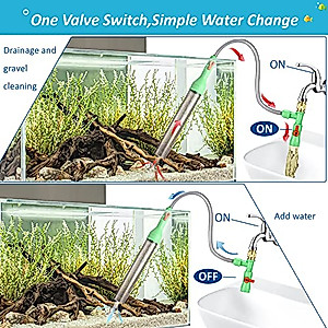 ZZM Fish Tank Cleaning Tools, Aquarium Water Changer Kit, Siphon Fish Tank Vacuum Gravel Cleaner, Universal Water Pump Accessories for Aquarium Quick Water Change (30ft)