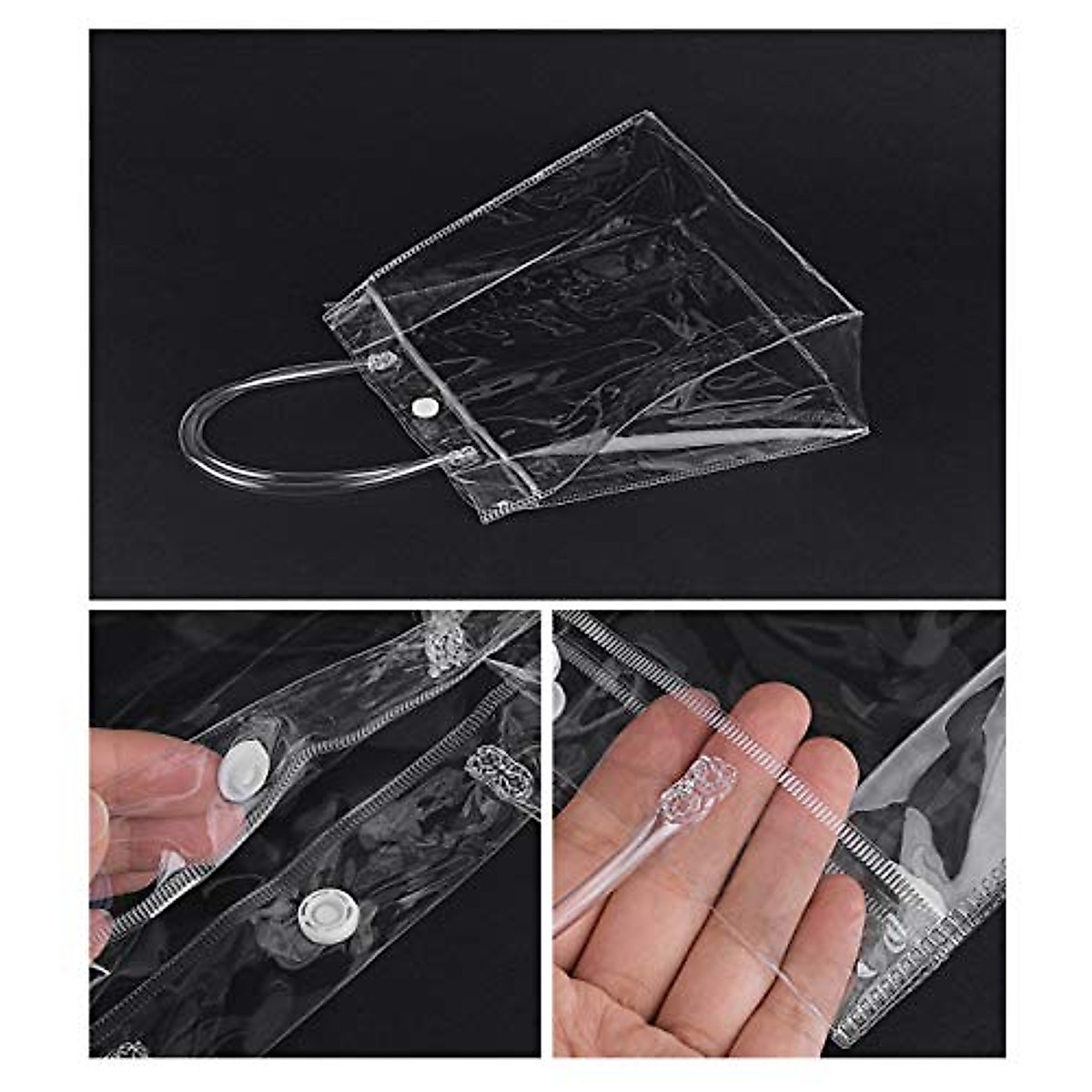 Sdootjewelry Clear Gift Bags, 36 Pack Clear Gift Bags with Handles, 7.9'' × 7.9'' × 3.1'' Transparent PVC Bags, Clear Bags for Gifts, Reusable Retail Shopping Bags for Party Wedding