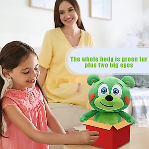 Verceco Singing Stuffed Animals Green Bear Music Plush Toys for Toddler 1-3 Stuffed Bear Plushies Toys for Kids Birthday 12" (Bear)