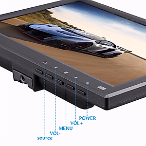 KALESMART 10.1 inch 1280x800 Rimless HDMI Monitor with VGA/HDMI Ports Built-in Speaker for Raspberry Pi Home Security CCTV PC Display