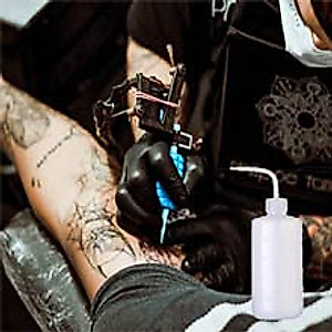 Yuelong Plastic Squeeze Bottle - 2Pcs Safety Wash Bottle 500ml&250mL Convenient Green Soap Supply Tattoo Squeeze Bottle with Scale Labels for Medical Label Tattoo Supplies