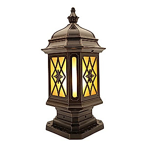 Enlylyog Chinese Style Outdoor Waterproof Courtyard Terrace Gate Wall Landscape Garden Creative Outdoor Home Villa Column Head Lamp,Hotel Outdoor Garden Stigma Lamp