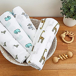 aden + anais Git Set Bundle - Play and Discover Baby Activity Gym - Jungle Jam Swaddle Blanket, 4 Pack