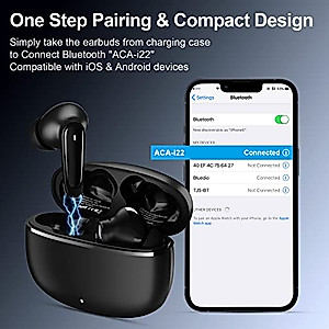 Wireless Earbuds Bluetooth 5.2 Headphone Samsung Fold 4 Flip 3, In-Ear Noise Cancelling Mic Bass Sound Sport Headset for iPhone 14 Pro Max 13 iPad 10 Galaxy S23 S22 Ultra S21 Oneplus 11 10 Pixel 7 Pro