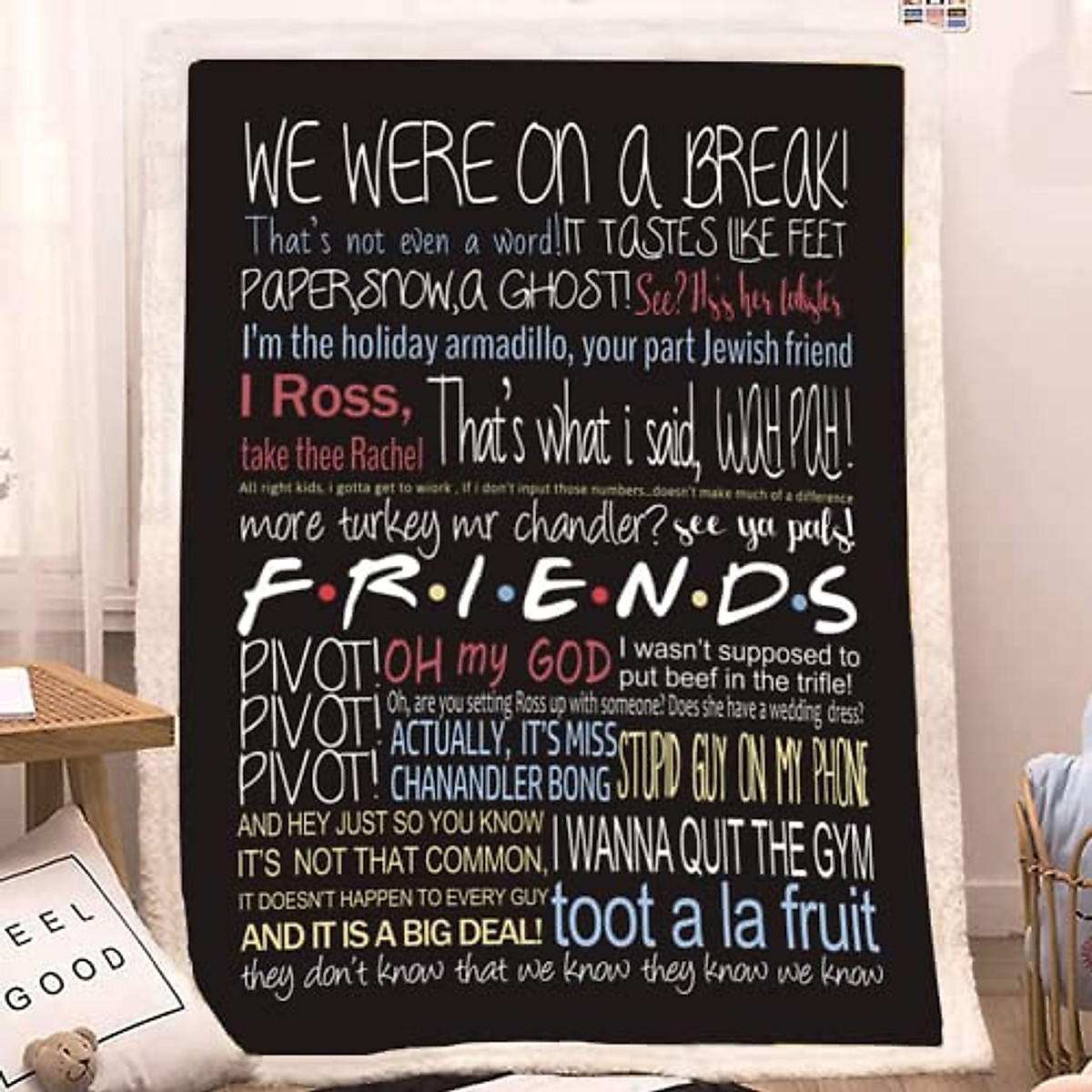 LOVINSUNSHINE Friends Tv Show Blanket - Super Soft Fleece Sherpa Throw Blanket Friends Tv Show Gifts for Women Birthday Friends Tv Show Merchandise (60x50,Th)