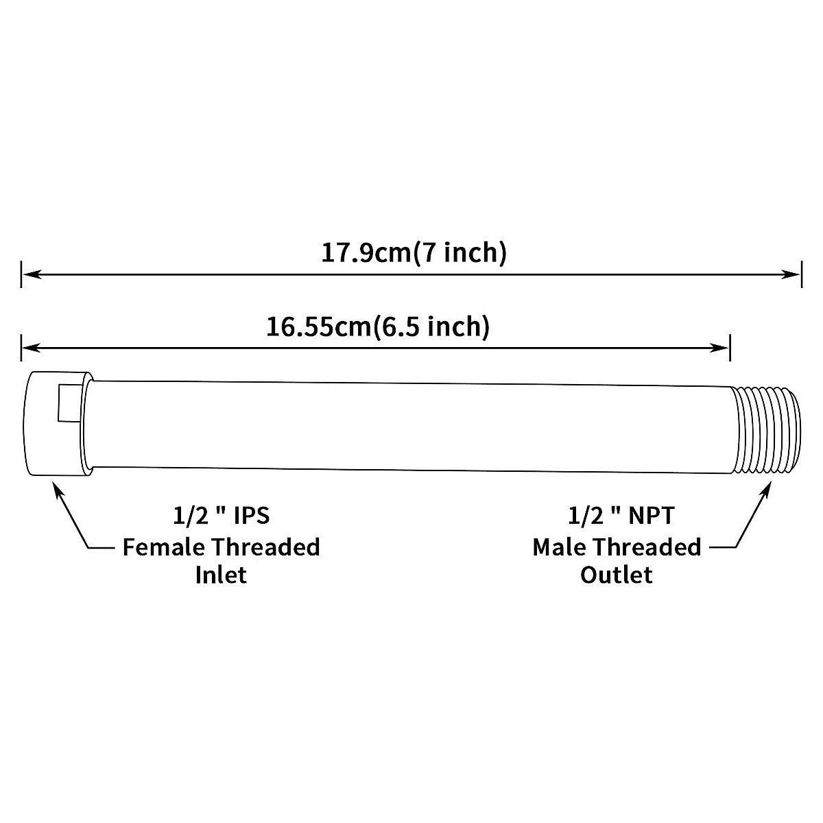 G-Promise 7 Inches Shower Head Extension Arm, Shower Arm Extension, Shower Head Extender, Lower Shower Head, All Solid Brass Construction (Brushed Nickel)