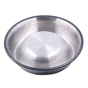 Mlife Stainless Steel Dog Bowl with Rubber Base for Small/Medium/Large Dogs, Pets Feeder Bowl and Water Bowl Perfect Choice (Set of 2)