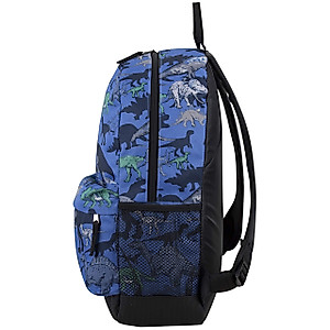 Eastsport Dome Backpack with FREE Pencil Case, Blue/Dinosaur Print