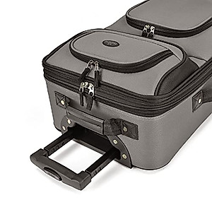 U.S. Traveler Rio Rugged Fabric Expandable Carry-on Luggage Set, Grey, 2 Wheel