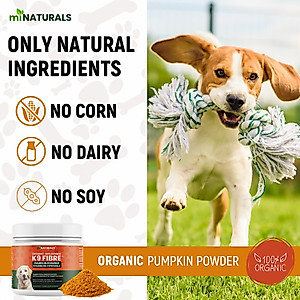 Pumpkin Powder for Dogs Organic 9 oz (255g) Premium Fibre - Canine Stool & Digestive Support - No Diarrhea or Scoots! by miNATURALS