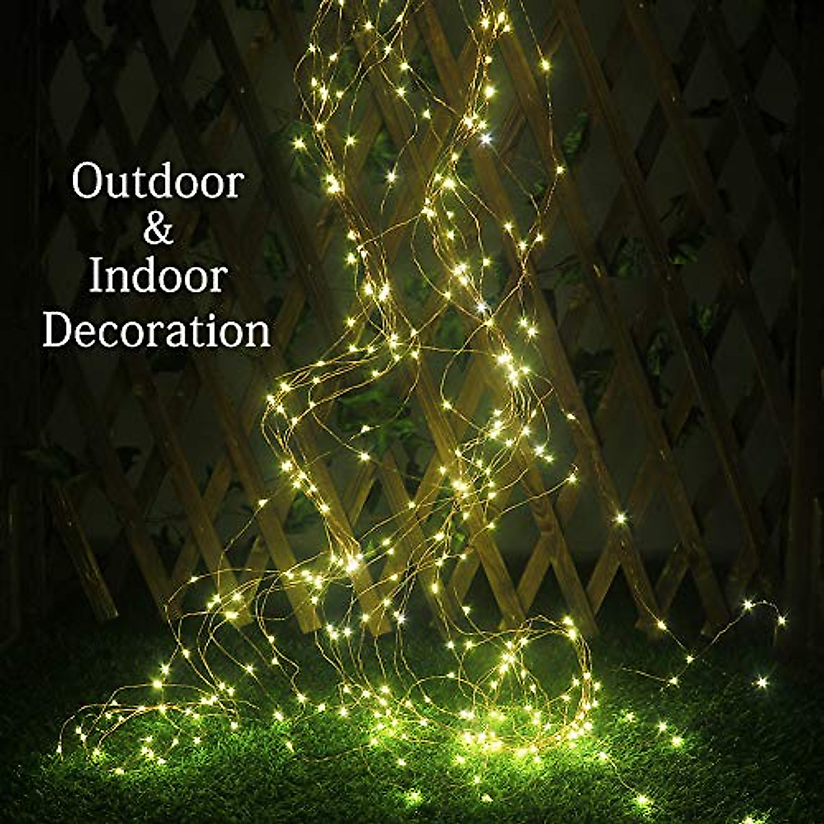 Xingpold Solar Powered Twinkle Fairy Lights,10 Strands 200 LEDs Solar Christmas Lights Outdoor Waterproof Timbo Lights Decorative Copper Wire Vine Solar Garden Lights for Patio Garden Christmas Tree