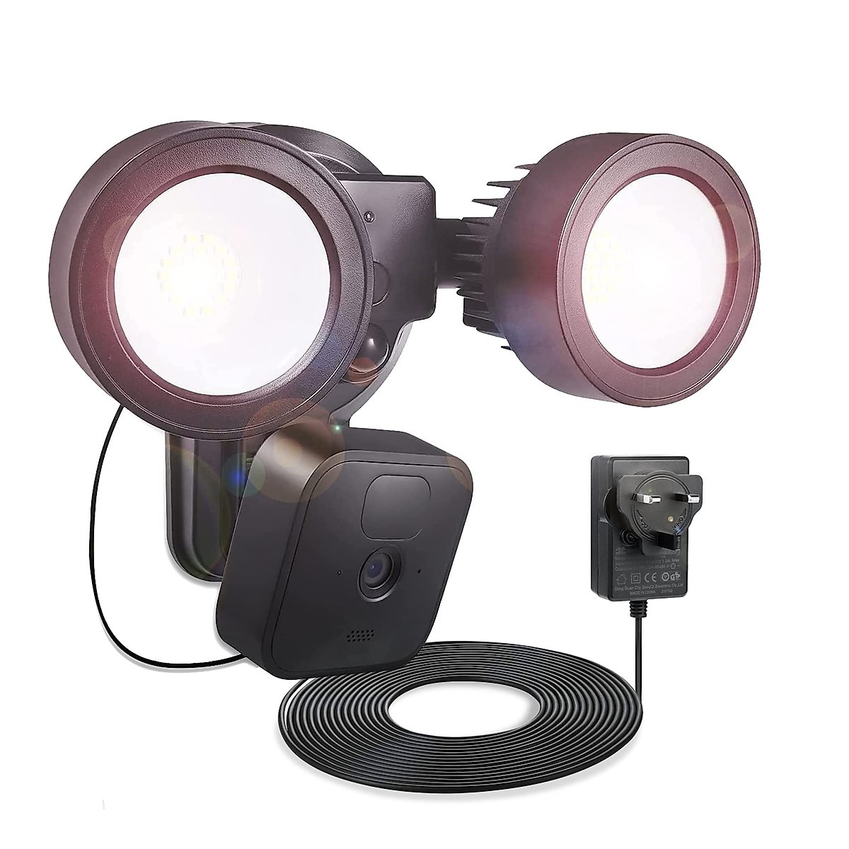 Wasserstein 3-in-1 Plugged-in Floodlight, Charger, and Mount with 24.6ft(7.5m) External Adaptor Compatible with Blink Outdoor, Blink Outdoor (3rd Gen) & Blink XT2/XT - 2000 Lumens, AC 110-220V