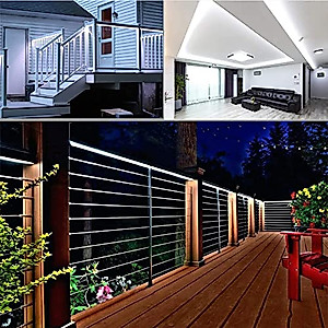 50ft 360 LED Rope Lights Outdoor, Connectable and Flexible Tube Lights with 8 Modes, Waterproof Indoor Outdoor LED Rope Lighting for Deck, Garden, Pool, Patio, Wedding, Xmas Decorations (White)