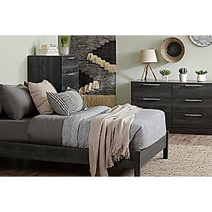 South Shore Step One Essential Platform Bed on Legs, Queen, Gray Oak