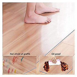Clear PVC Desk Chair Mat 1.5mm Thick Chair Mat for Hard Floors, Plastic Carpet PVC Transparent High Impact Strength Office HouseholdNot Deformed Floor mat,60/90/100/120cm Wide for Office & Home (Colo