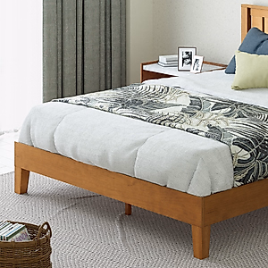 ZINUS Alexis Deluxe Wood Platform Bed Frame with Headboard / Wood Slat Support / No Box Spring Needed / Easy Assembly, Rustic Pine, Queen