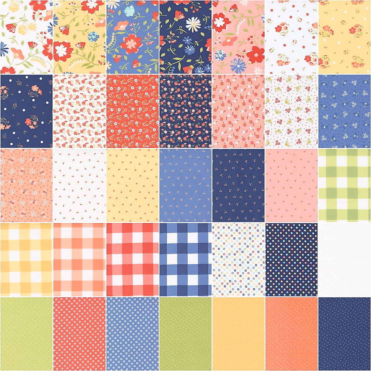 Sunwashed AB Bundle by Corey Yoder, 35 18-inch by 22-inch Precut Fabric Fat Quarters