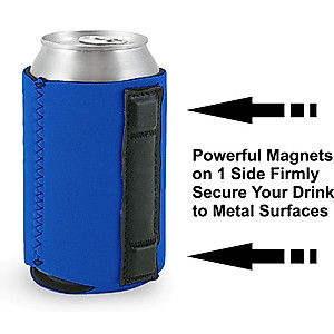 Magnetic Neoprene Collapsible Can Coolie (2 Pack Royal Blue)
