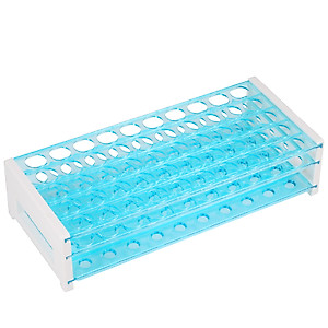 Annhua Test Tube Rack Plastic for 18 mm Tubes Holder Tray, Holds 50, Lab Tube Holder Rack Tube Stand for Sicence Laboratory, Classroom and Home Use - Detachable, Rack Only
