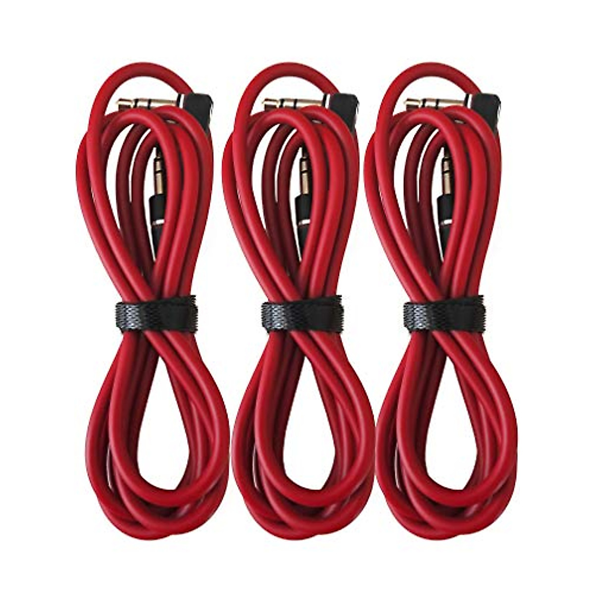 3.5mm 800 AUX Cable Cord for Dr Dre Headphones Monster Solo Beats Studio 1.2m Audio Right Angle Male to Male Studio Stereo 90 Degree Right Angle can Connect Any of Your Port Equipped. (3 Packs) (Red)
