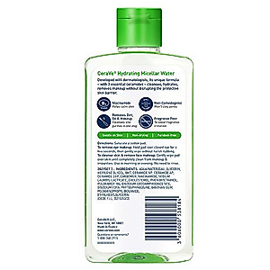 CeraVe Micellar Water | New & Improved Formula | Hydrating Facial Cleanser & Eye Makeup Remover | Fragrance Free & Non-Irritating | 10 Fl. Oz