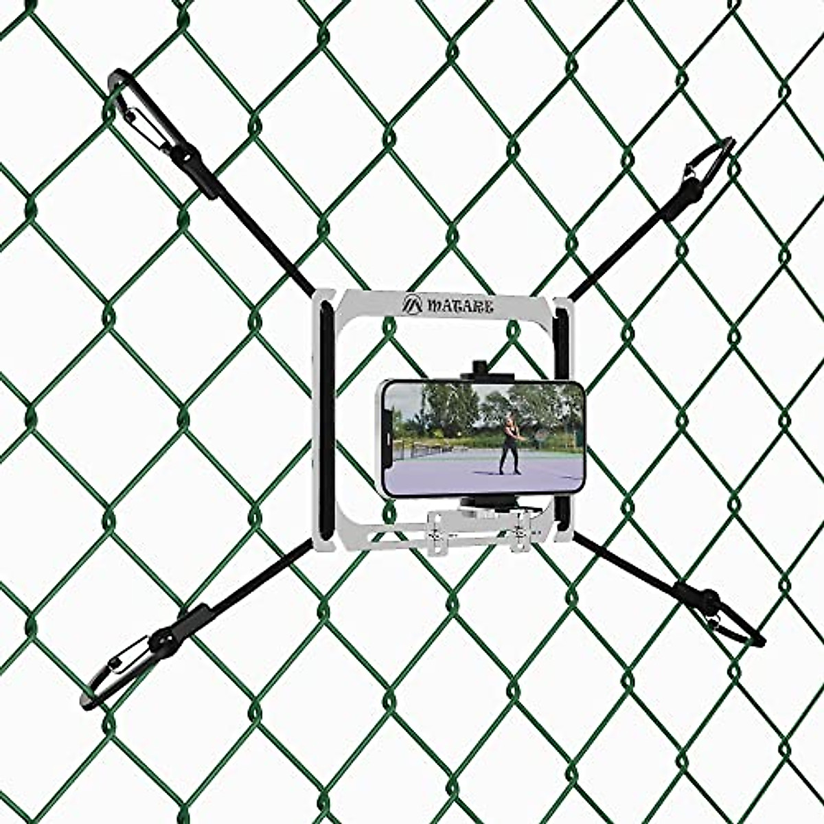 Cell Phone Fence Mount for iPhone, Mevo Start, Phones, GoPro and Other Action Cameras, to a Chain Link Fence for Recording Baseball,Softball and Tennis Games