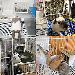 HAMILEDYI Hay Feeder Rack Plastic for Rabbits Hanging Timothy Hay Dispenser Bunny Grass Holder Less Wasted for Chinchilla Guinea Pigs and Other Small Animals