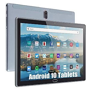 ZAOFEPU 2023 New Android Tablet 10 Inch WiFi HD Display Andorid 10.0GMS Tablets RAM 2+32GB, ROM 800 x 1280, Camera 500w, Type-c Charging Port -Silver Grey N10