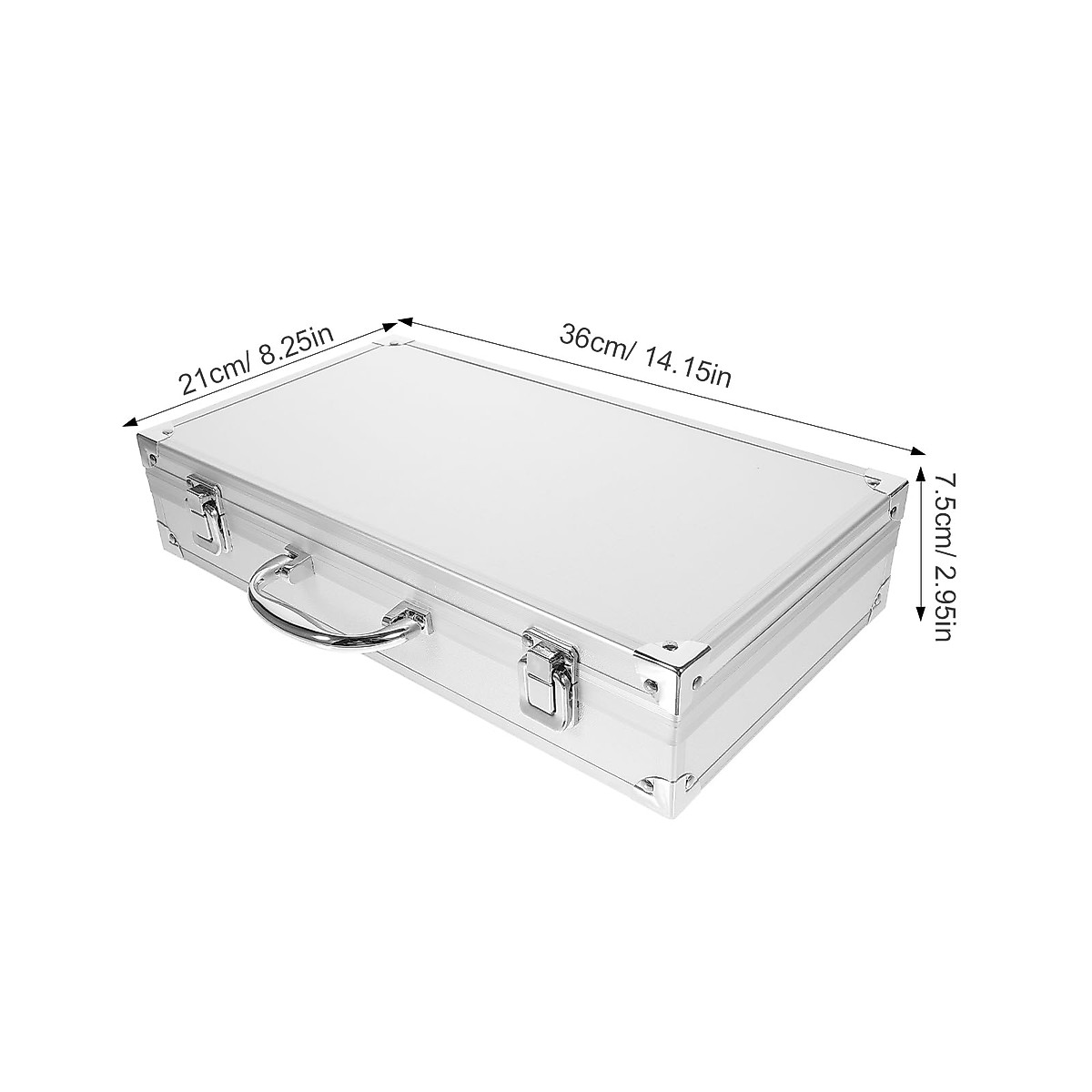 ERINGOGO Aluminum Attache Case - 14inch Lock Metal Briefcase with Ripple Foam, Hard Aluminum Carrying Case, Universal Portable Tool Case for Laptop/Luggage/Instrument, White