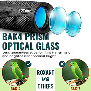 Roxant Viper Monocular Telescope - 10x25 High Definition Weatherproof Pocket Telescope with Hand Grip & BAK4 Prism - with Compact Monocular, Case, Wrist Strap, etc. Monoculars for Adults High Powered