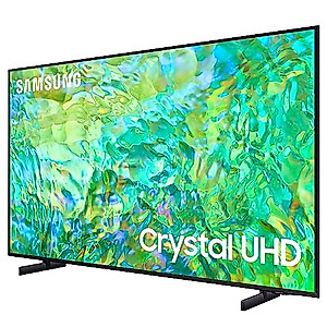 SAMSUNG UN50CU8000 50 inch Crystal UHD 4K Smart TV (2023) Bundle with Monster TV Full Motion Wall Mount for 32"-70" with 6 Piece Sound Reactive Lighting Kit